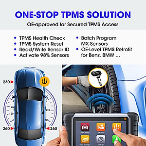 Autel MaxiPRO MP808TS TPMS Scanner: 2023 of MP808BT, TS608, ECU Coding, Active Tests, 31+ Services, AutoVIN, Full TPMS Features with 315+433MHz MX-Sensor, Access AutoAuth for FCA SGW