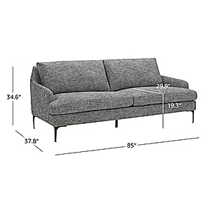 Amazon Brand – Rivet Modern Sofa Couch with Metal Legs, 85"W, Dark Gray