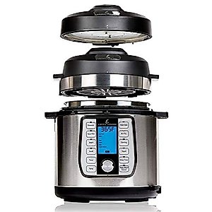 Emeril Everyday 6 QT Pressure Air Fryer, 5 Pc Accessory Pack, Silver