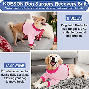 KOESON Dog Recovery Sleeve for Front Legs, Dog Surgery Recovery Suit After Surgery Dog Elbow Protector, Adjustable Dog Leg Sleeve to Stop Licking for Leg Injuries Dog Cone Collar Alternative Pink L