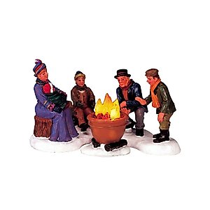 2004 Bonfire Set of 3 Lighted Christmas Village Figurines
