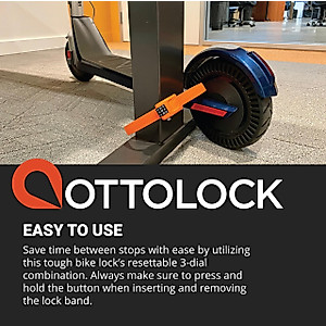 OTTOLOCK Combination Bike Lock | Lightweight, Compact & Easy to Use | Theft Deterrent for Quick Stops | Cycling & E-Mobility (Stealth Black, 30 Inch)