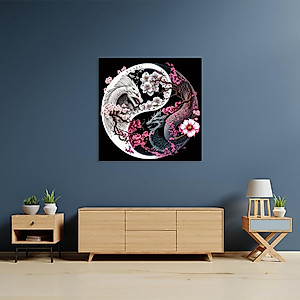 JFYHAB Dragon Diamond Painting Kits-Taichi Dragon Diamond Painting Kits for Adults,5D DIY Full Drill Dragon Diamond Art for Home Wall Decor 12x12inch