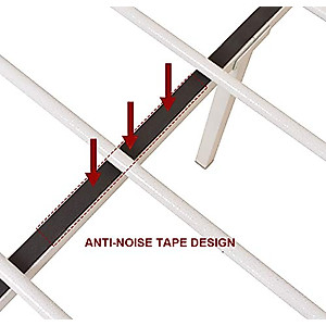 NEEBIRGELIA White Metal Bed Frame Queen Size with Headboard and Footboard Single Platform Mattress Base,Metal Tube and Iron-Art Bed（Queen,Grayish White）