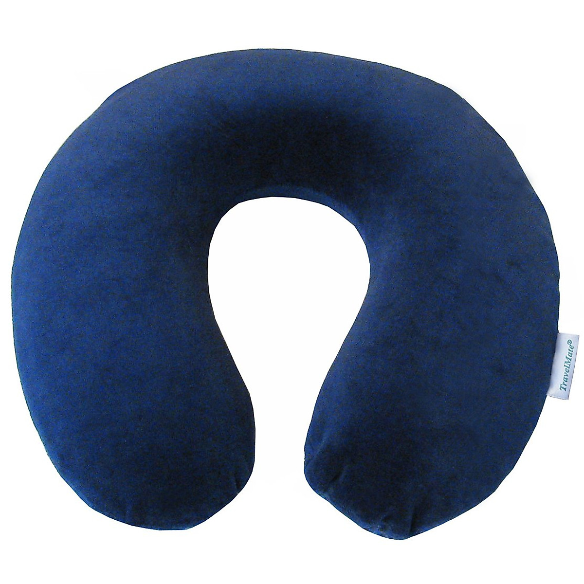 TravelMate Memory Foam Neck Pillow - Adjustable Thickness for Best Comfort, Dark Blue