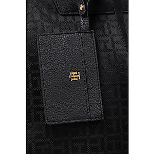 Tommy Hilfiger Ruby II Flap Backpack w/Hangoff-Square Monogram Jacquard Black Tonal One Size