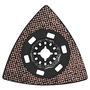 BOSCH OSL350CR4 1-Piece 3-1/2 In. Starlock Oscillating Multi Tool Grout & Abrasive Carbide 40 Grit Delta Sanding Pad for Sanding Applications in Wood, Wood with Paint and Thinset