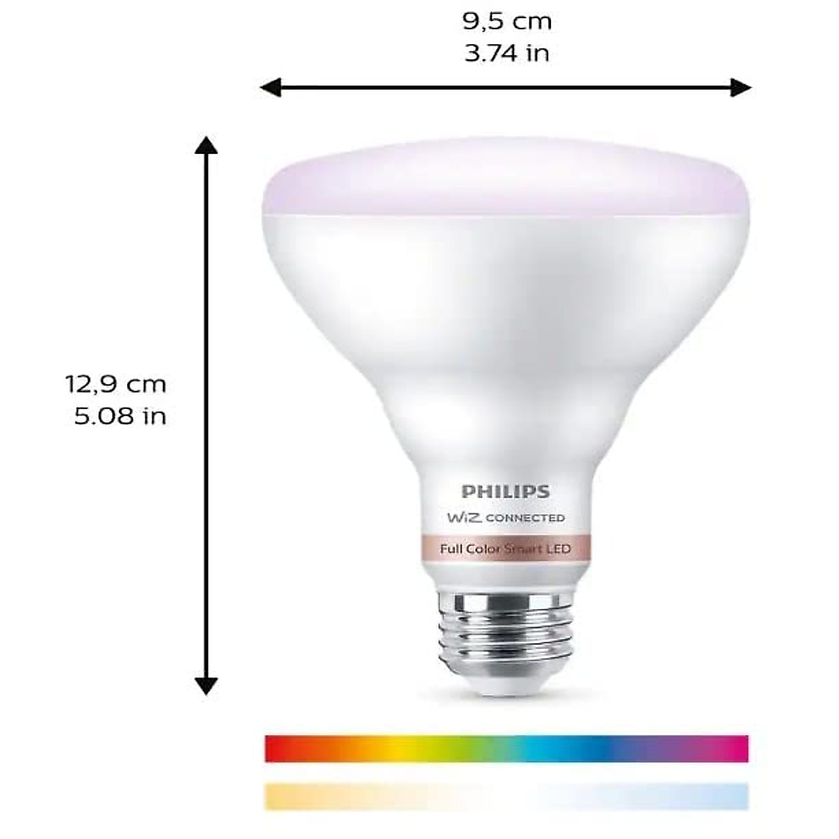 Philips Color and Tunable White BR30 LED 65-Watt Equivalent Dimmable Smart Wi-Fi Wiz Connected Wireless LED Light Bulb, Compatible with Alexa, Google Assistant, Siri, 2-Pack Recessed Can Light Bulbs