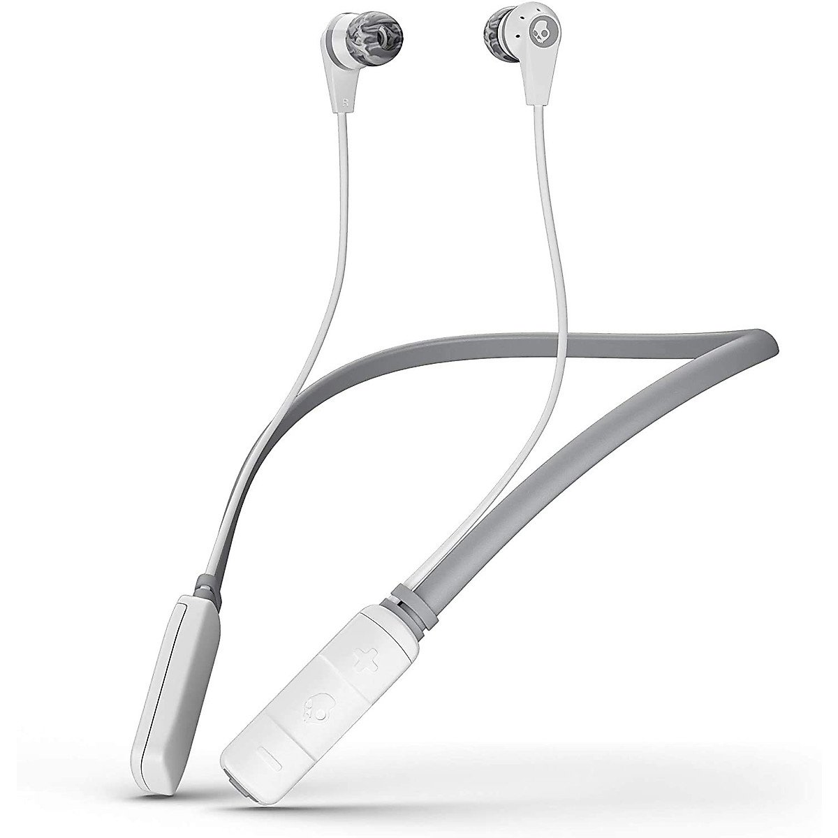 Skullcandy Ink'd Bluetooth Wireless Earbuds with Microphone, Noise Isolating Supreme Sound, 8-Hour Rechargeable Battery, Lightweight with Flexible Collar, White - 2 Pack