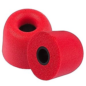 Xcessor FX4.5 (L) 4 Pairs of Memory Foam in Ear Earphone Large Size Earbuds. Replacement Ear Tips for All Popular in-Ear Headphones. Red