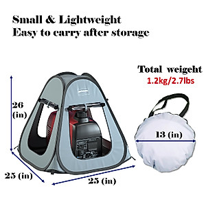 BENVOL Small Inverter Generator Cover, In Operation, All-Weather Use, Waterproof, Snow Resistant, Foldable Storage, 420D Waterproof Oxford cloth, For Honda and Most 1000~2300 Watt Generators, Gray