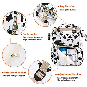Diaper Bag Backpack for Mom & Dad, Multifunction Waterproof Baby Changing Bags, Large Nappy Bag Backpack (Cow)