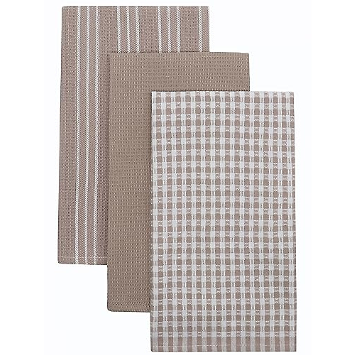 Mia'sDream Cotton Waffle Weave Kitchen Towels | Soft & Absorbent Dish Towels Tea Towel | Quick Drying Hand Towels for Kitchen | 13" x 28" 3 Pack (Brown Set)