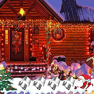 60PCS Metal Christmas Light Gutter Hooks Xmas Lights Hanging Clips Outdoor Seasonal Lighting Hooks Galvanized Holiday Light Clips Gutter Light Hangers Roof Hooks for Outdoor String Patio Lights