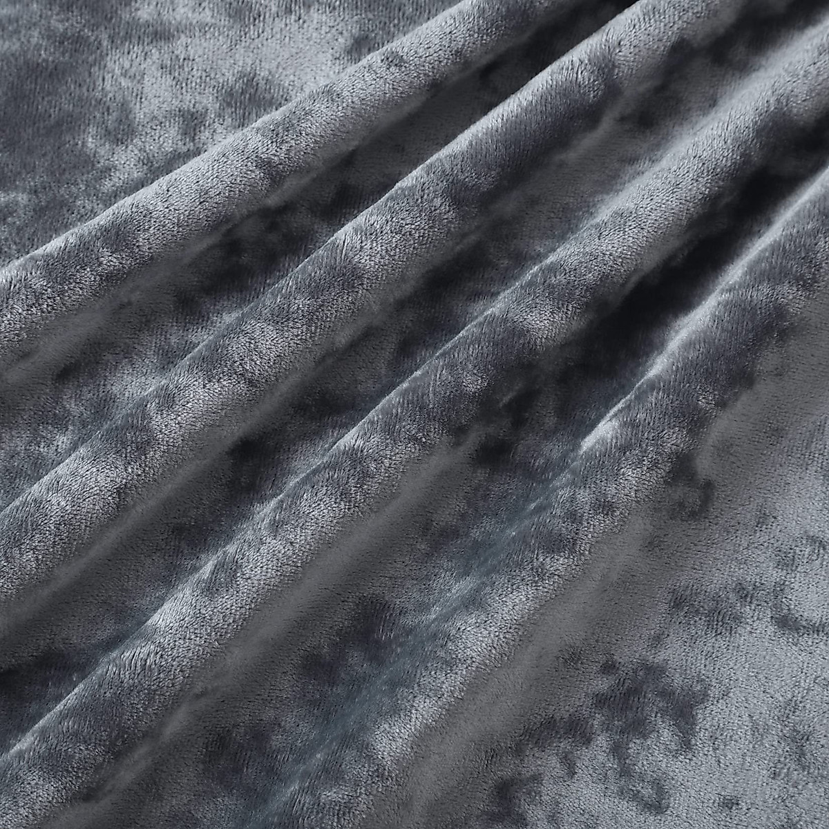 CROMIO Grey Velvet Duvet Cover King Size - Super Soft Flannel Bedding Set with Button Closure and Corner Ties - Luxurious Shimmery Comforter Cover Set for Home Decoration