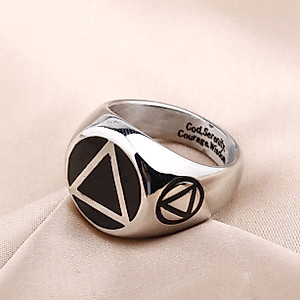 AA Jewelry Rings Alcoholics Anonymous Gifts Sobriety Gift Addiction Recovery Gift AA Alcoholics Recovery Gift New Beginnings Gift (Rings AA-S 11)