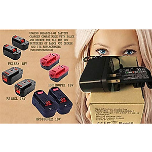 Replace of Black and Decker 18V Battery Charger 90556254-01 9.6V-18V NiCad & NiMh Battery HPB12 FS12B HPB14 FSB14 HPB18 HPB18-OPE FSB18 HPB96 FSB96