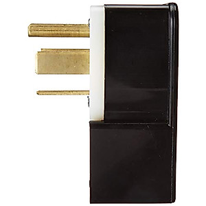 Leviton 9462-P 60 Amp, 125/250 Volt, Straight Blade, Plug, Industrial Grade, Grounding, Angle, Black