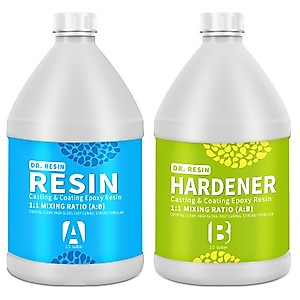 DR. RESIN Crystal Clear 1 Gallon Epoxy Resin, No Yellowing, Self-Leveling, Bubble Free Resin Kit for Jewelry Tabletop Tumbler DIY Craft