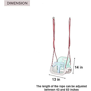 3 in 1 Kids Swing, Swing Seat for Baby/Toddler/Kids, with Adjustable Ropes, Snug & Secure Swing Seat Great for Tree/Swing Set, Indoor, Outdoor, Playground, Background (Green)