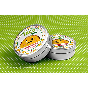 Taco ‘Bout an Awesome Teacher Appreciation Thank You Sticker Labels, 40 2" Party Circle Stickers by AmandaCreation, Great for Envelope Seals & Gift Bags