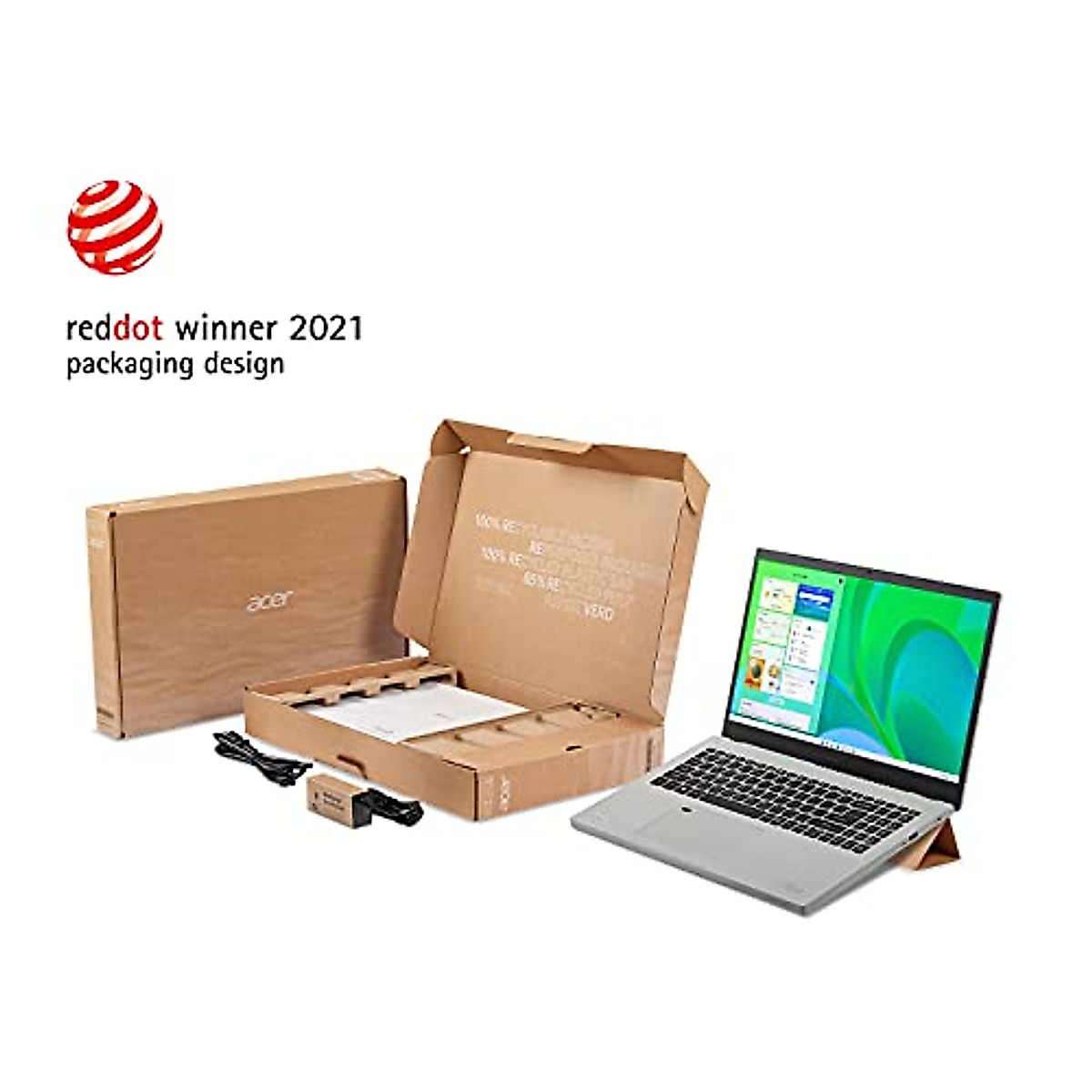 Acer Aspire Vero AV15-51-5155 Green PC | 15.6" FHD IPS 100% sRGB Display | 11th Gen Intel Core i5-1155G7 | Intel Iris Xe Graphics | 8GB DDR4 | 256GB SSD | Wi-Fi 6 | PCR Materials | Windows 11 Home