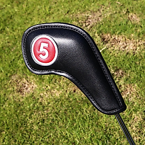 Craftsman Golf Magnetic Iron Headcovers Protective Cover with Large No. (A: Black with No. on both sides)