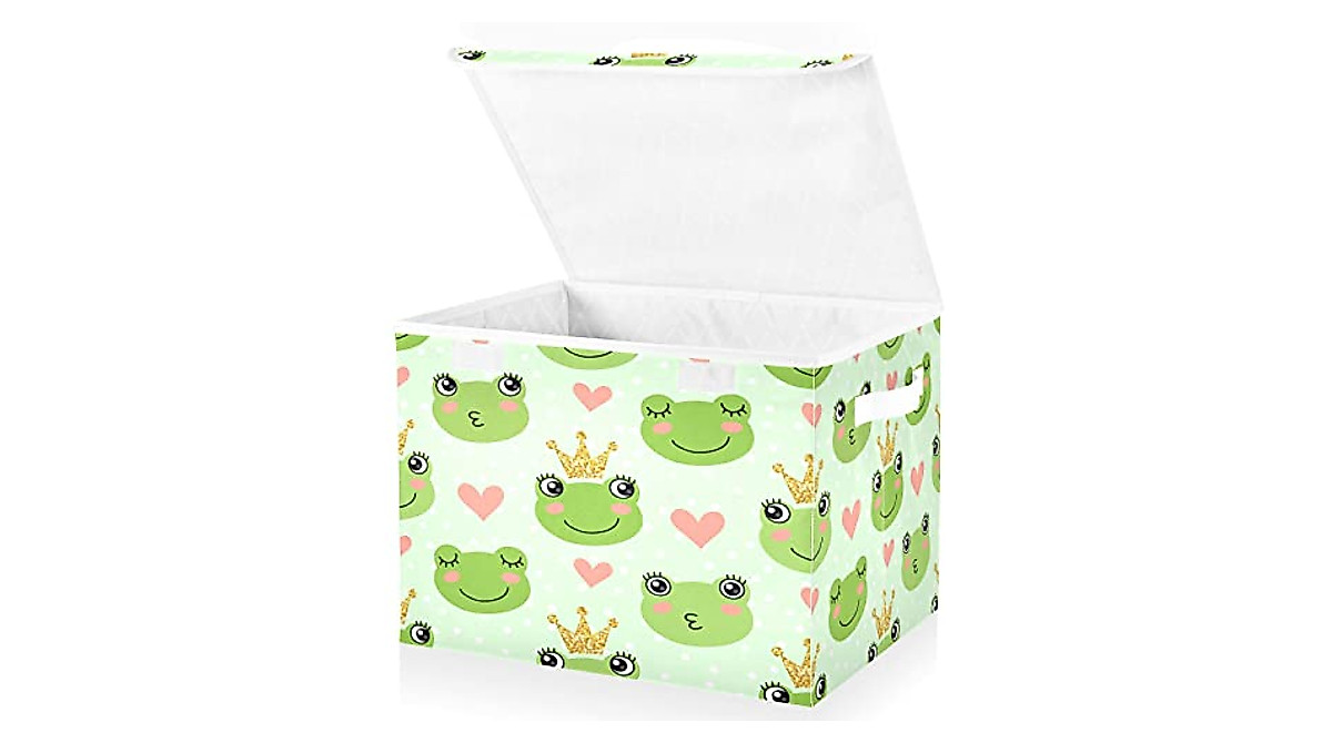 Krafig Foldable Frog Storage Box – Large Organizer Bins