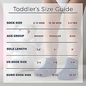 Debra Weitzner 12 Pairs Non-Slip Toddler Socks With Grips for Baby Boys and Girls Anti-Slip Crew Socks for Infant's Kids