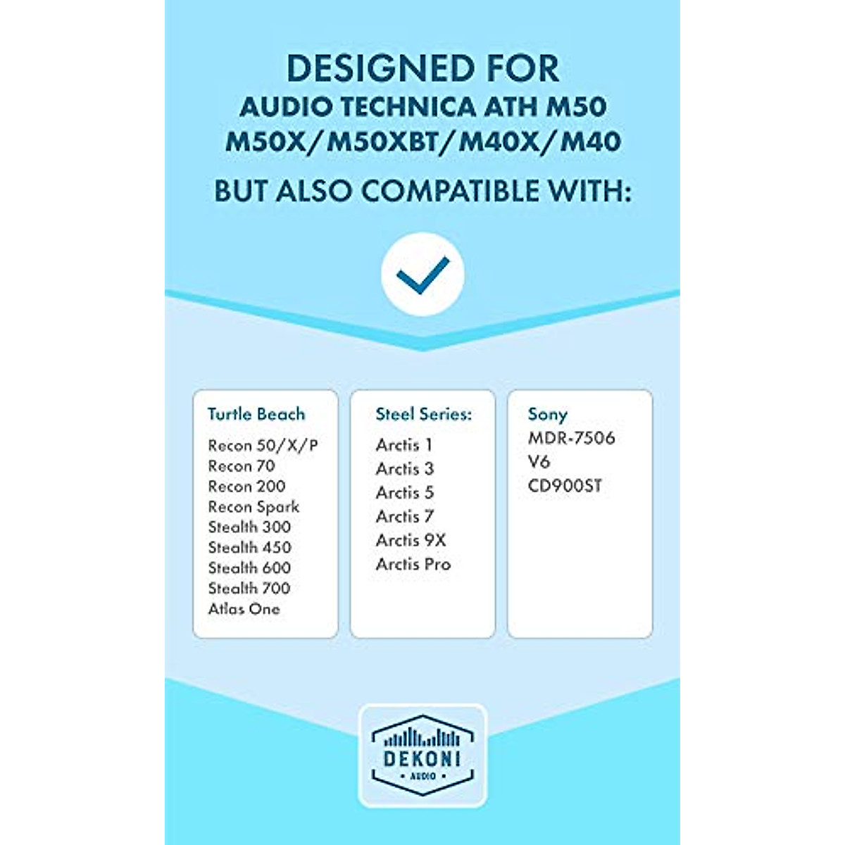 Dekoni Audio Elite Sheepskin Ear Pads Compatible for Audio Technica ATHM50X Headphones