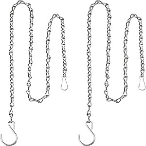 EBOOT 2 Pack 35 Inch Hanging Chain for Bird Feeders, Planters, Lanterns and Ornaments (Silver)