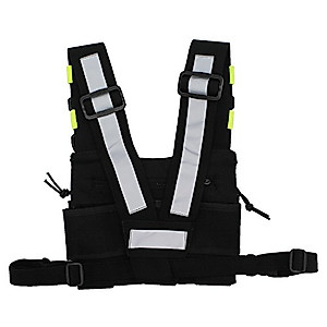 GoodQbuy Universal radio chest harness Rig Bag Pocket Pack Holster Vest Fluorescent green for Two Way Radio Walkie Talkie (Rescue Essentials)