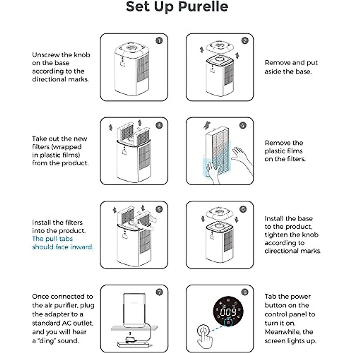 True HEPA Replacement Filter Set (99.97%) for Airversa AP2 Purelle