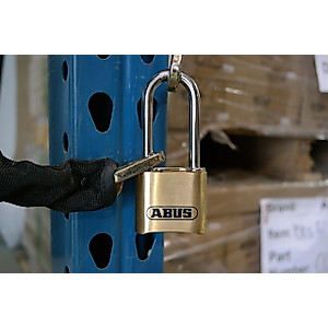 ABUS 180/50 Solid Brass Combination Padlock, Long Stainless Steel Shackle (2-1/2")