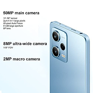 Xiaomi Redmi Note 12 Pro 5G + 4G (128GB + 8GB) Factory Unlocked 6.67" 50MP Triple Camera (Only Tmobile/Metro/Mint USA Market) + Extra (w/Fast Car Charger Bundle) (Porcelain White)