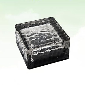 Housoutil Solar Brick Lights Solar LED Brick Solar Bricks Outdoor Floor Tile Lamp Solar Brick LED Solar Ice Rocks