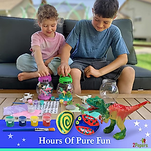 2Pepers DIY Light Up Dinosaur Nightlight Arts and Crafts for Kids, Best Birthday Gifts for Boys & Girls Ages 3 4 5 6 7 8 Years Old, Fun Stem Kit for Kids