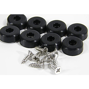 Small Silicone Rubber Bumpers 9/16" DIA Low Profile for Cutting Boards (8, Black)