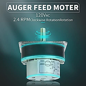 812-4421 Auger Feed Motor Replacement for Quadra-Fire Part 812-4421 & 812-4420，2.4RPM 120V Auger Feed Motor Fits for Heatilator CAB50 PS35 PS50 7000-500 PH，High Quality and More Robust