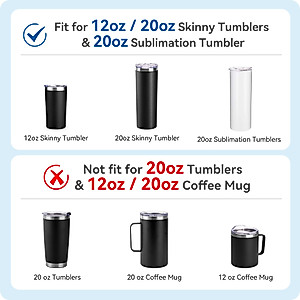 Prurex 2 Pack 20 oz Skinny Tumble Lids,Replacement Spill Proof Splash Resistant Sliding Cup Covers for 2.73" Inner DiameterTumbler,Straw Friendly,BPA Free