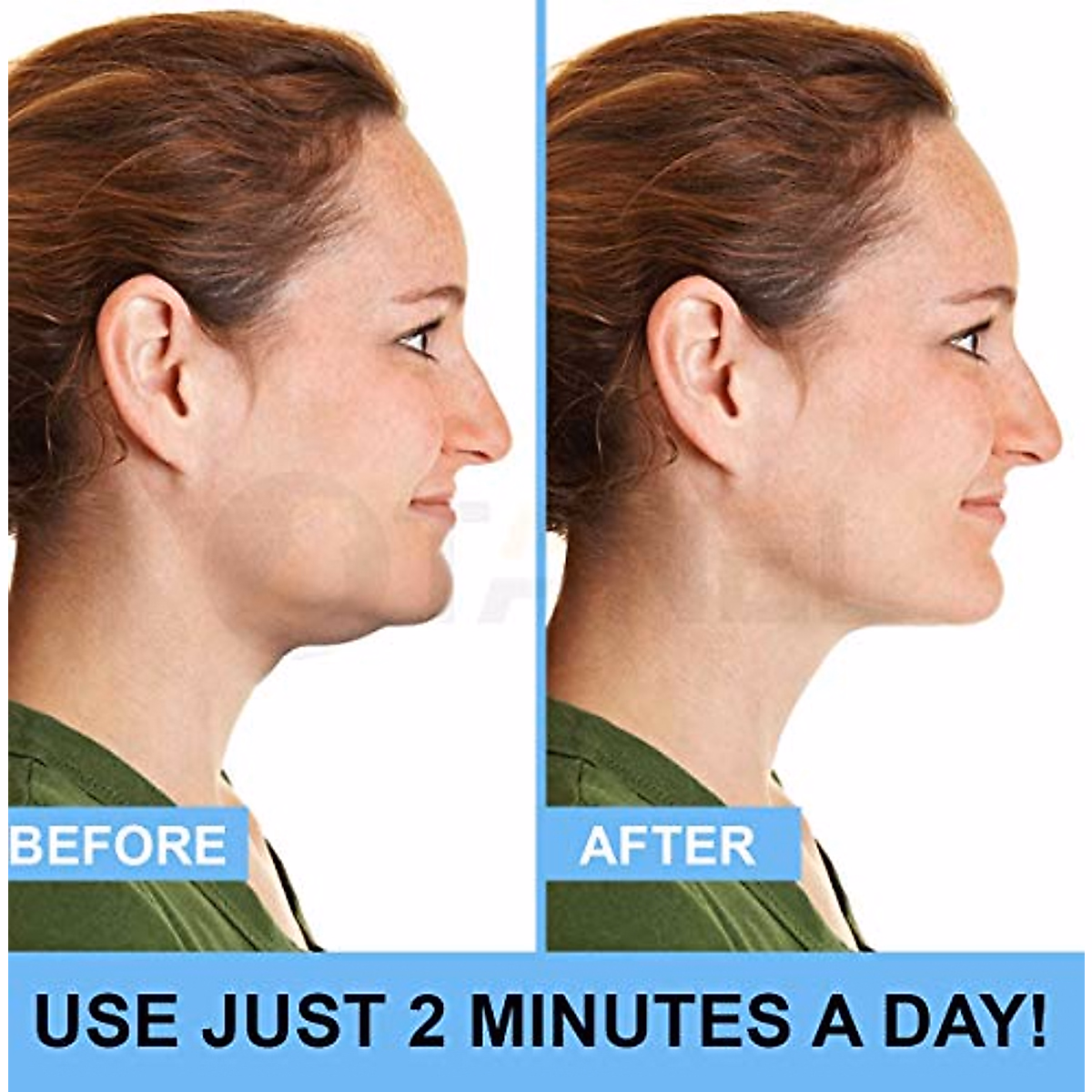 Qaxlry Neckline Portable Neck Slimmer and Jaw Exercise - Double Chin Reducer, Chin Exerciser and Neck Toner Device for Men and Women
