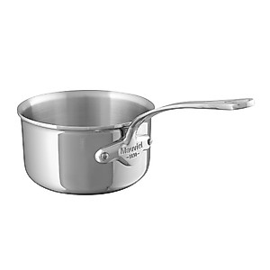 Mauviel M'Cook 5-Ply Polished Stainless Steel Sauce Pan, And Cast Stainless Steel Handle, 0.8-qt, Made In France