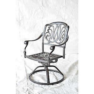 Elizabeth Outdoor Patio 9pc Dining Set 44" X 84" Cast Aluminum, Walnut Cushions