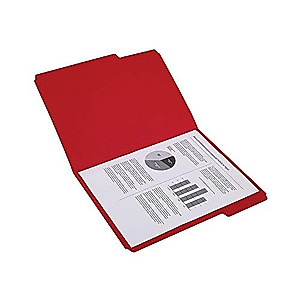Staples 508978 Colored File Folders W/Reinforced Tabs Letter 3 Tab Red 100/Box