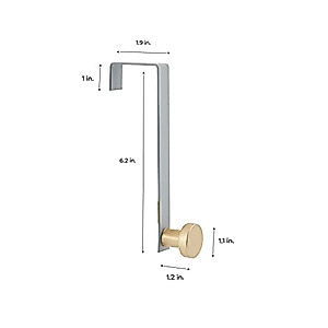 Elle Decor Elle Décor 3 Pack Single Over The Door Grey Bath-Towel-Hooks