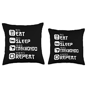 Taekwondo Gifts For Men, Women & Master Taekwondo Martial Arts Quotes | Korean Tae Kwon Do Dad Throw Pillow, 18x18, Multicolor