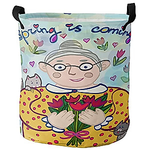 EYHLKM Folding Laundry Basket Toy Organizer Laundry Hamper for Dirty Clothing Storage Baskets (Color : A, Size : 42x44cm)