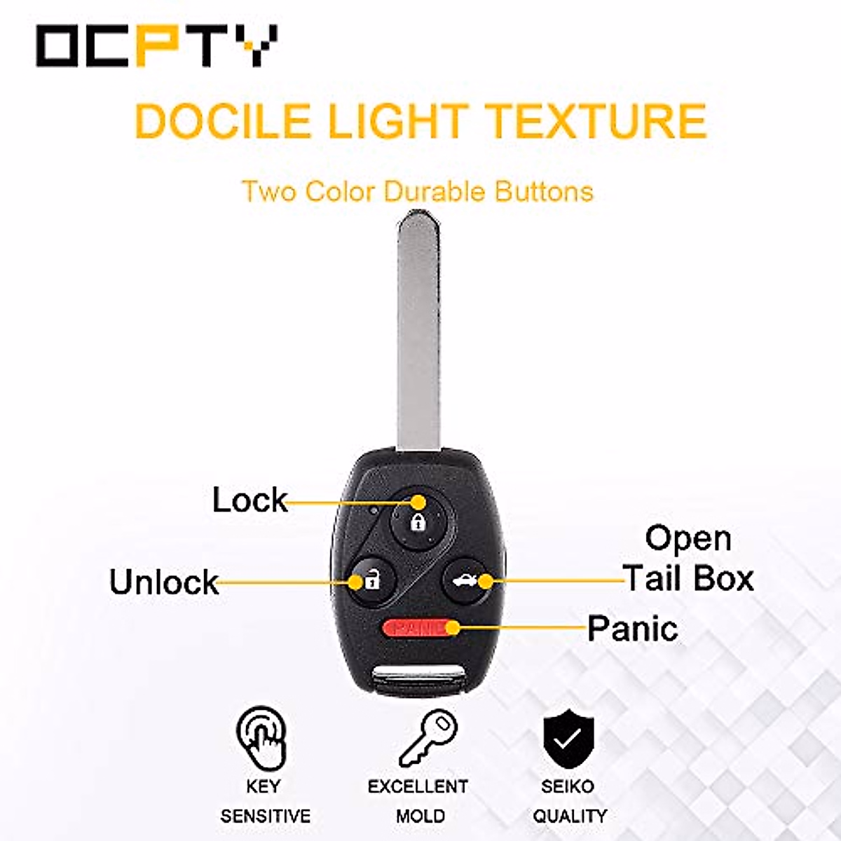 OCPTY 2X Flip Key Entry Remote Control Entry Remote key Fob Transponder Ignition Key replacement for 04-2 for H onda Accord CR-V fcc:OUCG8D-380H-A 35111-SHJ-305 850G-G8D380HA