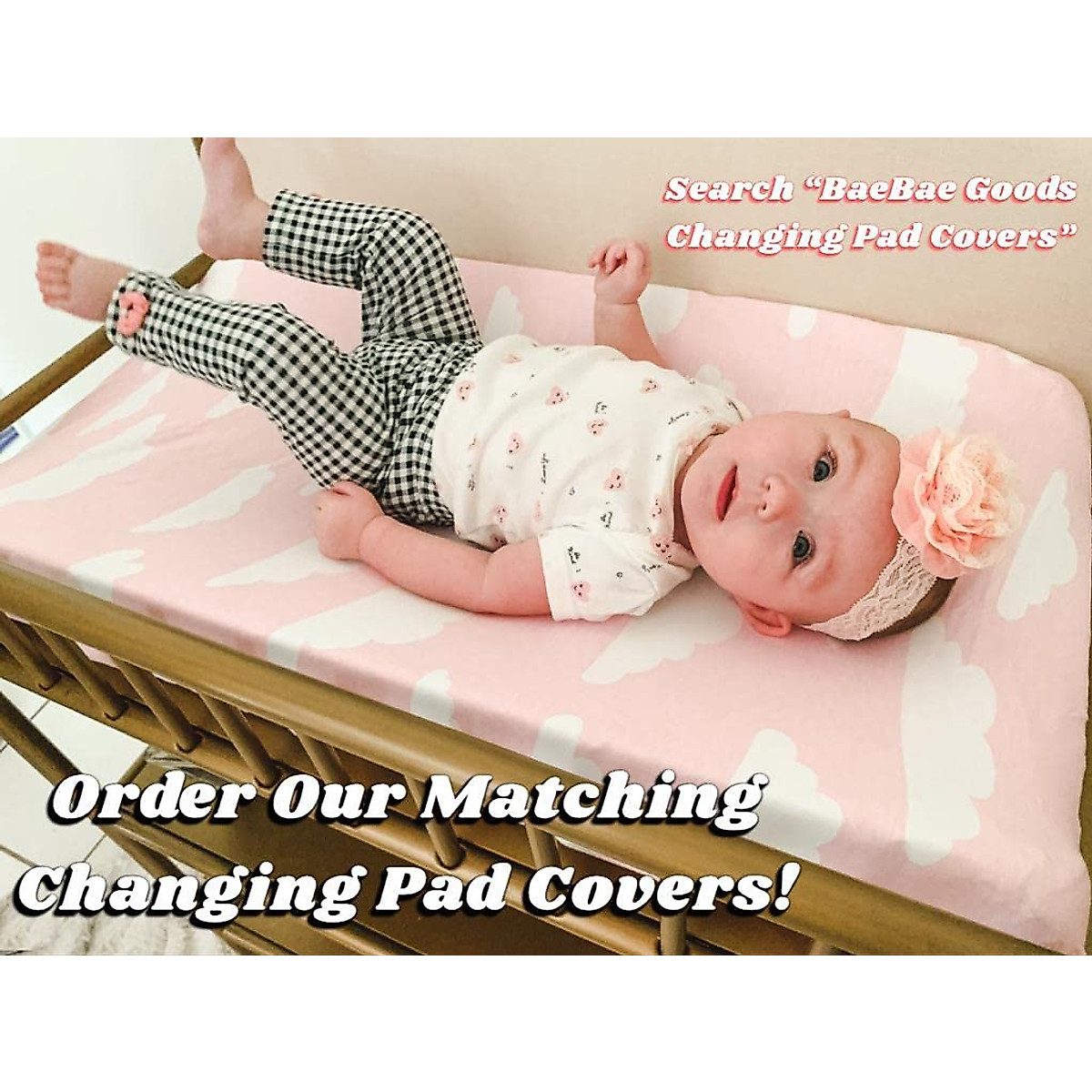 BaeBae Goods Premium Crib Sheets for Baby Girls, 4 Pack, Soft and Breathable Jersey Knit Fitted Sheet Set, Pink and White, Cute Girls Nursery Mattress Bedding, Universal Fit