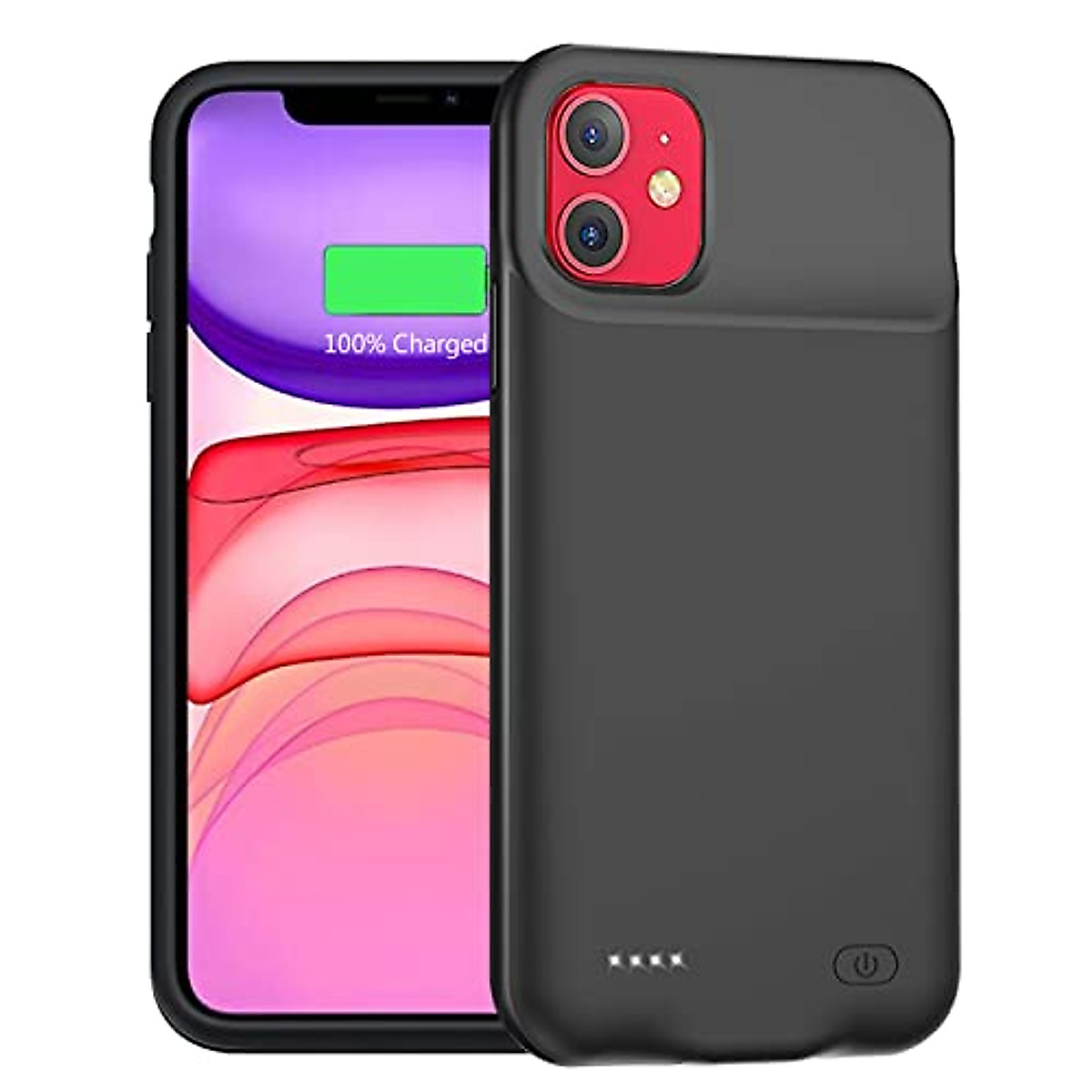 LALKS Battery Case for iPhone 11, Upgraded 7000mAh Portable Protective External Battery Pack Charging Case Compatible with iPhone 11 (6.1 inch) Rechargeable Extended Battery Charger Case (Black)